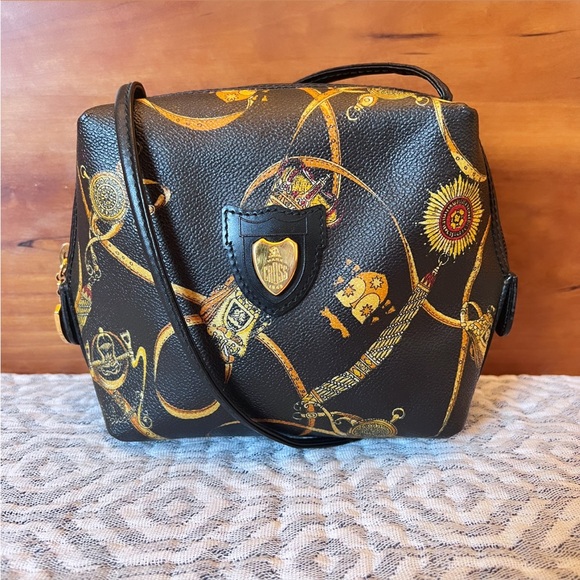 Mark Cross | Bags | Vintage Mark Cross Equestrian Print Black Leather ...